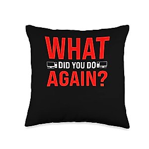 Technical Support Information computer repairing G what did I do again Tech Support Throw Pillow, 16x16, Multicolor