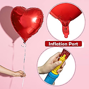 Golray 24pcs Heart Foil Balloons Love Red Pink Gold Rose 18 Inch Mylar Balloon for Valentine Day Decorations Backdrop Balloons Wall Romantic Night Proposal Wedding Anniversary Valentine Party Decor