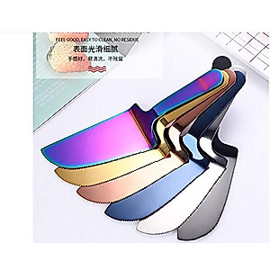 MBBITL Cake Server Pie Pizza Cutter Stainless Steel Spatula - Rainbow