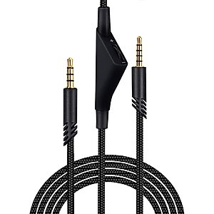 SAMERIVER A10 Cord Replacement with Volume Control, A40 Cable Works with A40 /A40 Gaming Headset Cable, A10 Headset Cable for Xbox One, PS4, PC, Most Smartphones -Braided Black 6ft