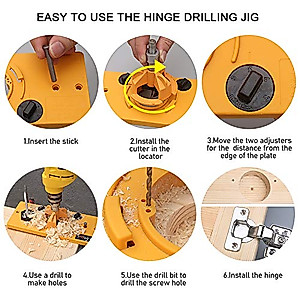 BI-DTOOL 35mm Hinge Drilling Jig Hole Guide Woodworking Tools for Kitchen Cabinet Doors Hinge