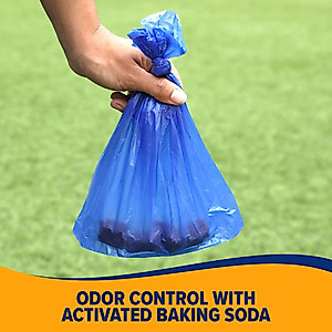 Arm & Hammer Dog Poop Bag Dispenser With 30 Count Dog Poop Bags With Activated Baking Soda, 9 x 14 Inches, Black