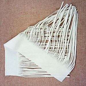 Tong Gu 2 Yards Double-Sided Faux Suede Tassel Fringe Trim DIY Skirt Dress Fringing Hem Bag Sewing Craft (Black,Width 12 in/30 cm)