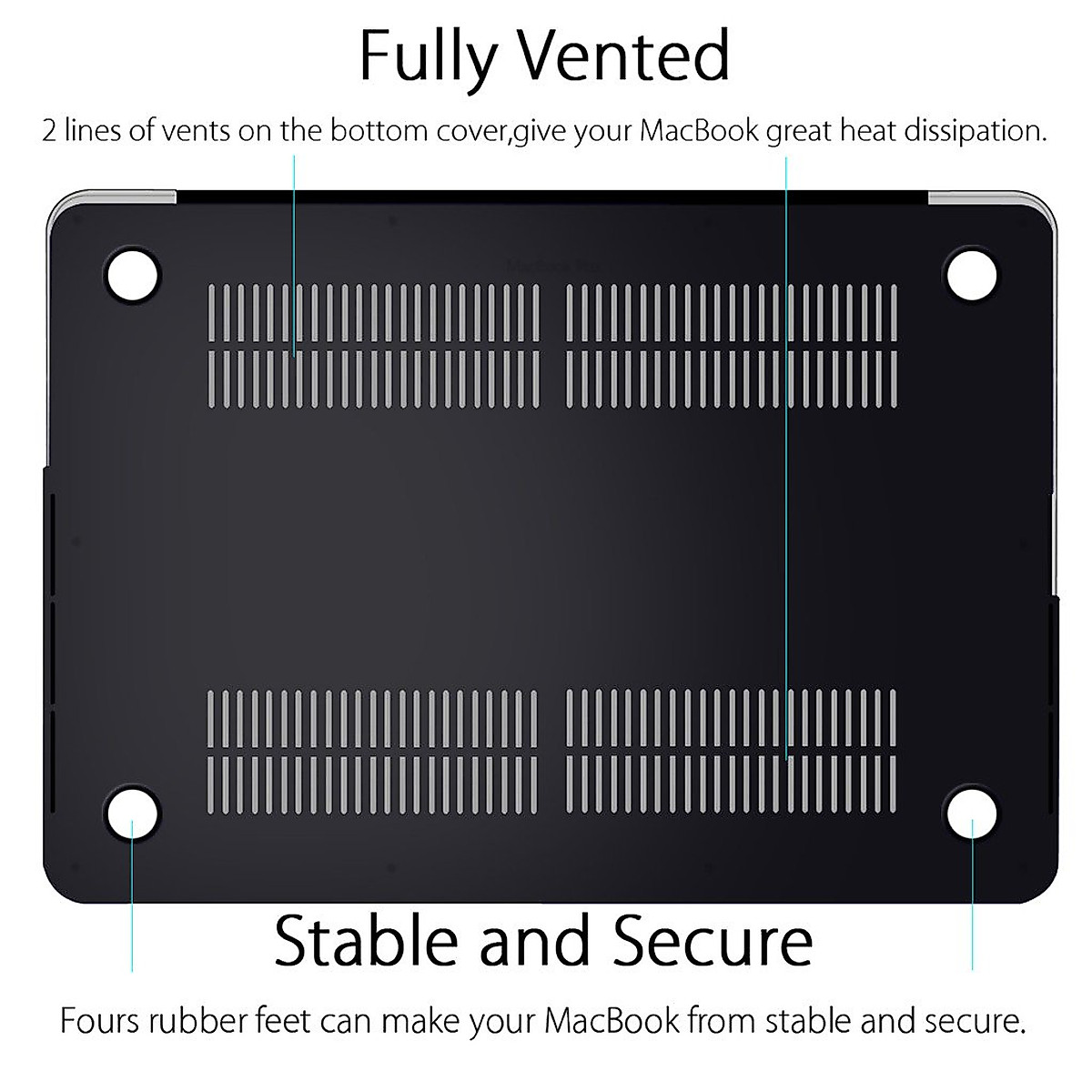 UESWILL Matte Hard Shell Case Cover Compatible with MacBook Pro (Retina, 13 inch, Early 2015/2014/2013/Late 2012), Model A1502/A1425, No CD-ROM, No USB-C, Black