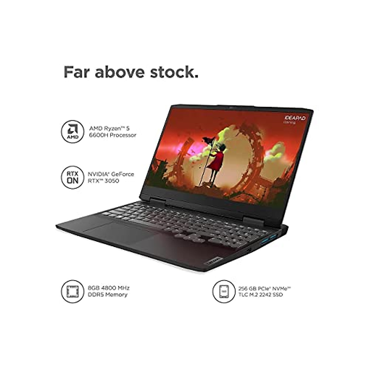 Lenovo IdeaPad Gaming3 Laptop 15.6 FHD Display 120Hz| NVIDIA GeForce RTX 3050| AMD Ryzen5 6600H| Windows 11| Backlit Keyboard| USB C| Wi-Fi6| Webcam| HDMI Cable| 2022 (32GB DDR5 RAM | 1TB PCIe SSD)