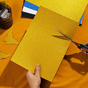 50 Sheets Glitter Cardstock Paper Glitter Thick Paper Cards for Birthday Party, Crafts and Invitations (Gold, 12 x 12 inches)