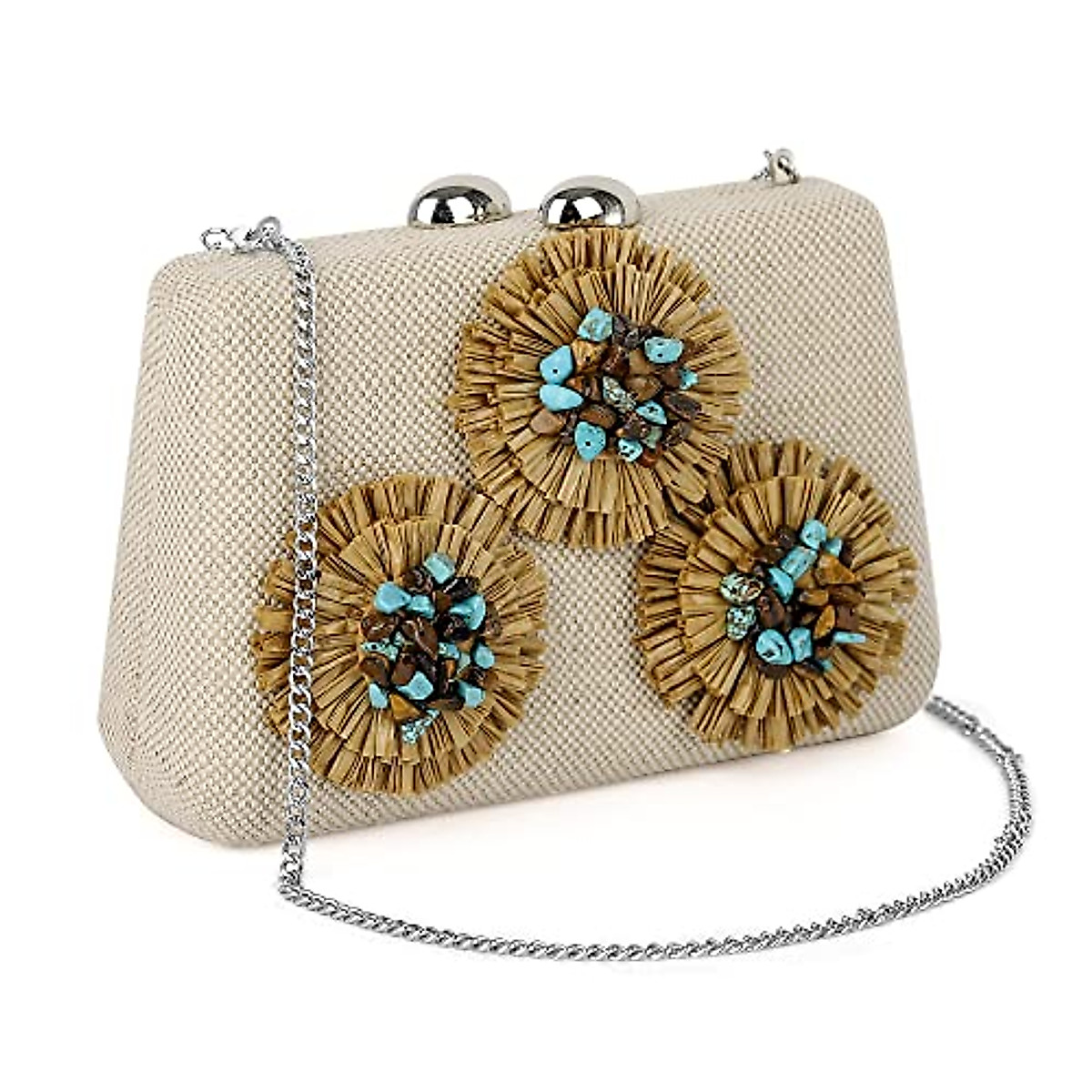 M10M15 Straw Handbag Woven Clutch Purse for Women Evening Clutch Party Wedding Vacation Summer Beach Bag Crossbody Straw Clutch