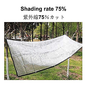 75％ Aluminet Shade Cloth for Patio,Silver Sunblock Net Mesh Fabric for Garden Plant Greenhouse,10x10ft 10x13ft 10x16ft 13x16ft 16x16ft 20x30ft 23x26ft 30x30ft 33x39ft 39x66ft