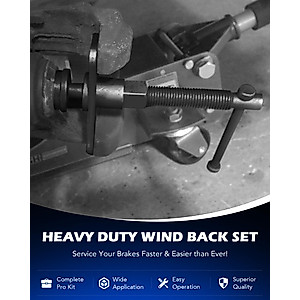 Orion Motor Tech Disc Brake Pad and Caliper Service Tool Kit | Professional Disc Brake Caliper Compression Tool Kit | Universal Disc Brake Caliper and Piston Wind Back Tool Set with Case