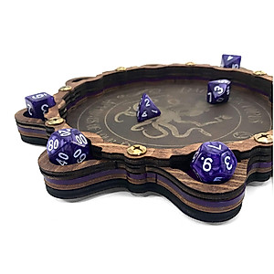C4Labs 9" Padded Vegan Leather Dapper Octopus Dice Tray - Purple