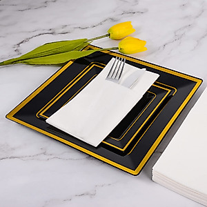 100 Pack White Dinner Napkins with Pocket - Folded Napkins with Pockets for Silverware, Linen Feel Absorbent Disposable Paper Hand Napkins, Banquet Napkins for Wedding Reception, Kitchen, Bathroom