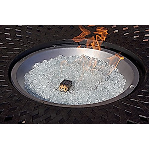Fire Sense 62365 Premium Sparkling Reflective Tempered Fire Glass for Outdoor Fireplace Gas or Propane Fire Pits Easy to Install & Stimulate Viewing Experience - 10 Lbs - Crystal Clear