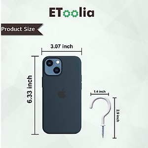 Etoolia 50 Pcs Ceiling Hooks for Hanging Plants - 2.9 inches Plant Hooks Heavy Duty, Hanging Hooks for Christmas Lights, Cups, Decors - White Vinyl Coated Screw in Plant Hanger Hook Indoor and Outdoor