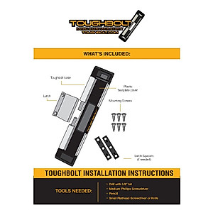 TOUGHBOLT Premium Double Deadbolt Sliding Patio Door/Child Safety Lock - See Tools Required to Install