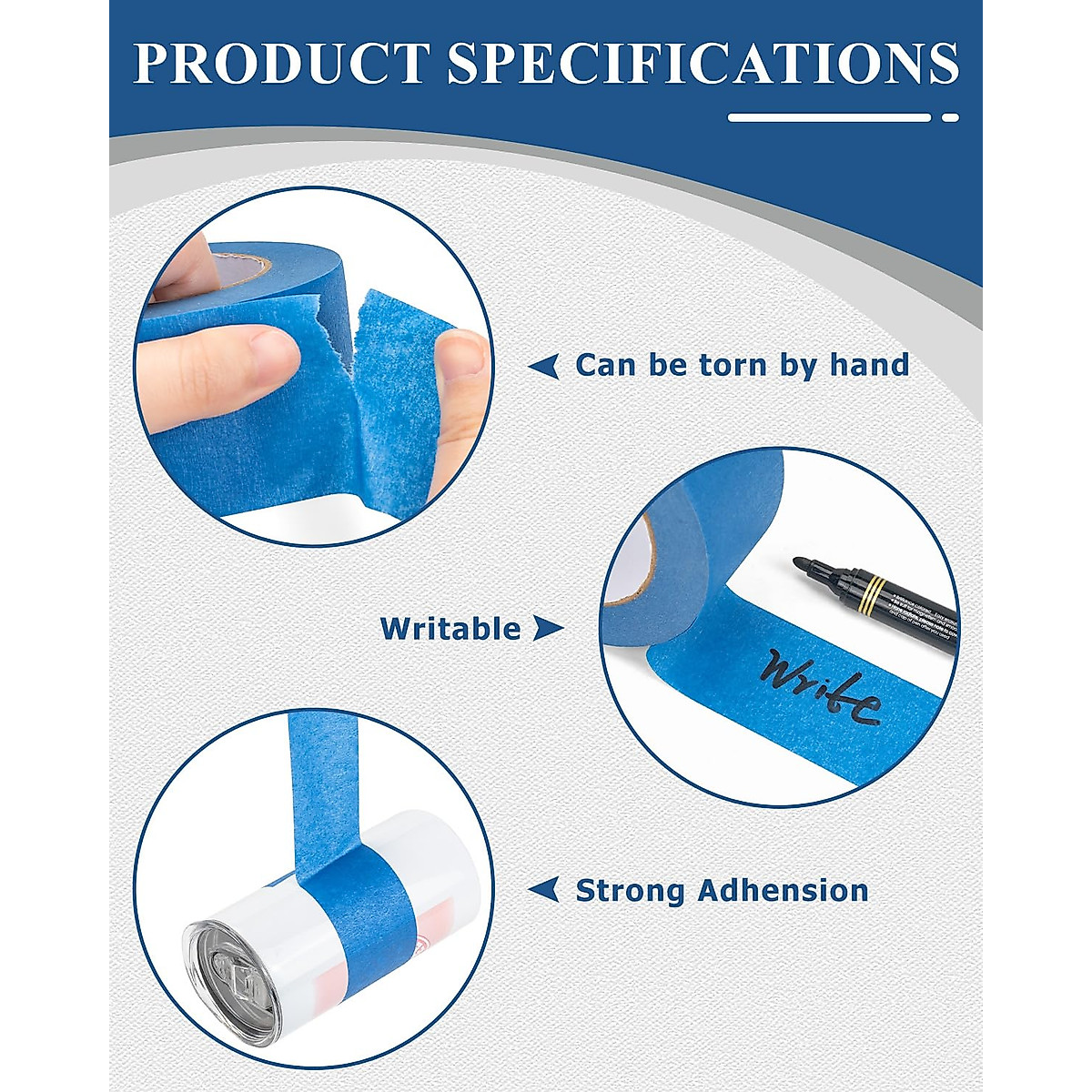 WeLiu Painters Tape 6 Rolls (990 Ft) Masking Tape, Blue Painter’s Tape for Home Office School, DIY Crafts, Labeling, Edge Finishing, 2 Inches x 55 Yards