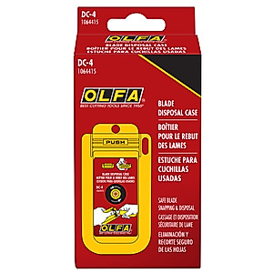 OLFA Mountable Blade Disposal Can (DC-4) - Blade Bank Container w/Mounting Hole Quickly & Safely Disposes & Stores Snap-Off Utility Knife Blades, Perfect for Construction, Warehouses, Work Sites