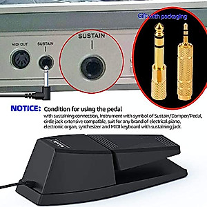 Wuxic new Sustain Pedal，Universal for Yamaha Casio Roland Korg Behringer Moo digital Piano and Midi Electronic keyboards
