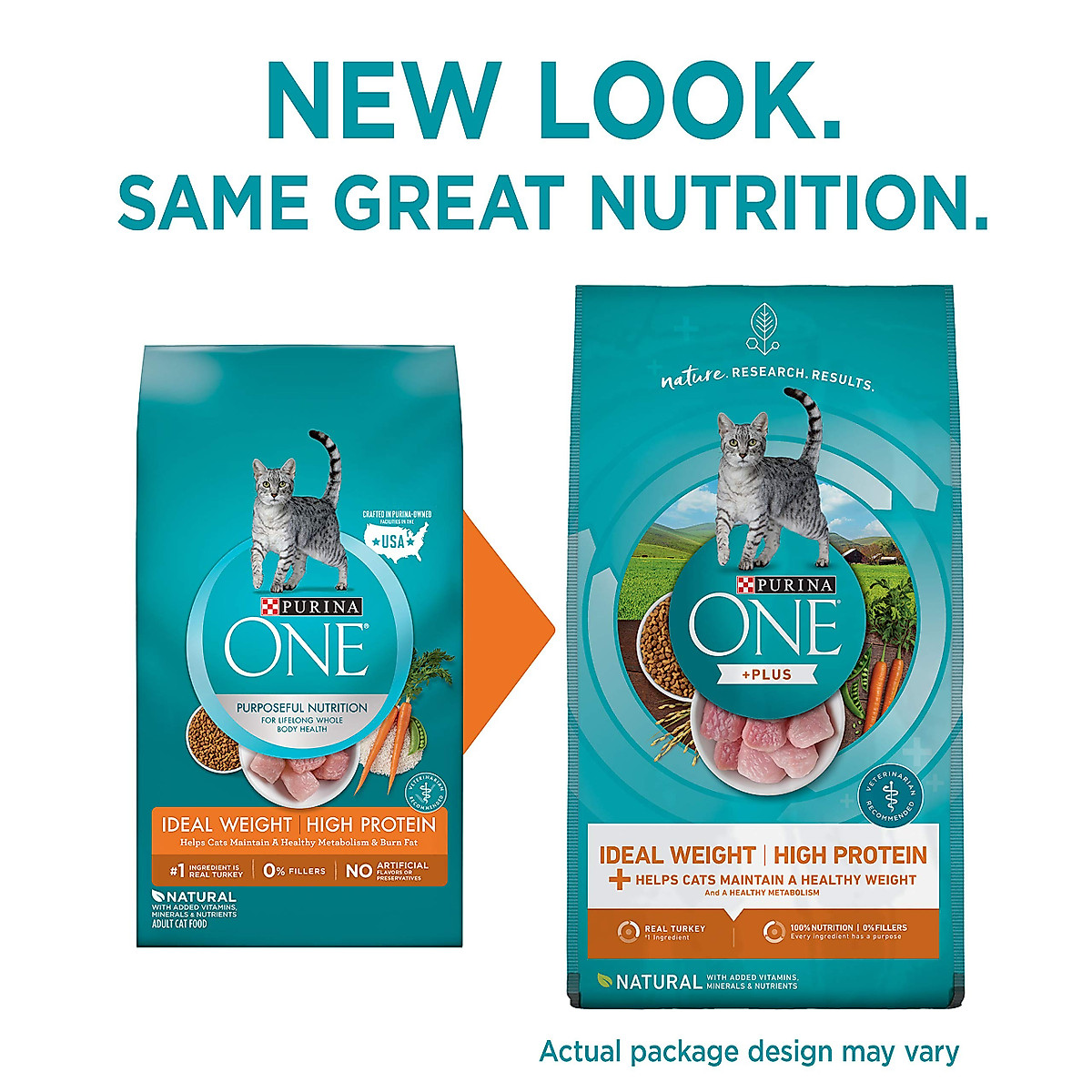 Purina ONE High Protein, Healthy Weight Dry Cat Food, +Plus Ideal Weight With Turkey - 7 lb. Bag
