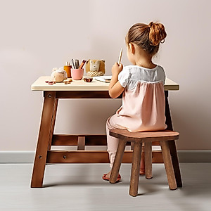 Jurath Wooden Step Stool for Adults Step Stool for Toddlers Plant Stool Small Wooden Stool with Four Detachable and Assembled Legs Nicely Balanced (Classic 9.3inch)