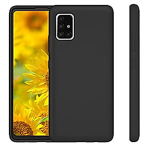 Meifei Galaxy A71 5G Case, Samsung A71 5G Case Liquid Silicone Case Dual Layer Hybrid Hard PC Soft Silicone Gel Rubber Bumper Slim Fit Shockproof Protective Phone Case for Samsung Galaxy A71 5G, Black
