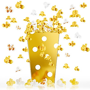 100 Pieces Miniature Resin Popcorn Decor Artificial Lifelike Popcorn Fake Popcorn Decorations with Mini Popcorn Boxes Cardboard Popcorn Container for Party DIY Photo Props, Small Popcorn Models Decor