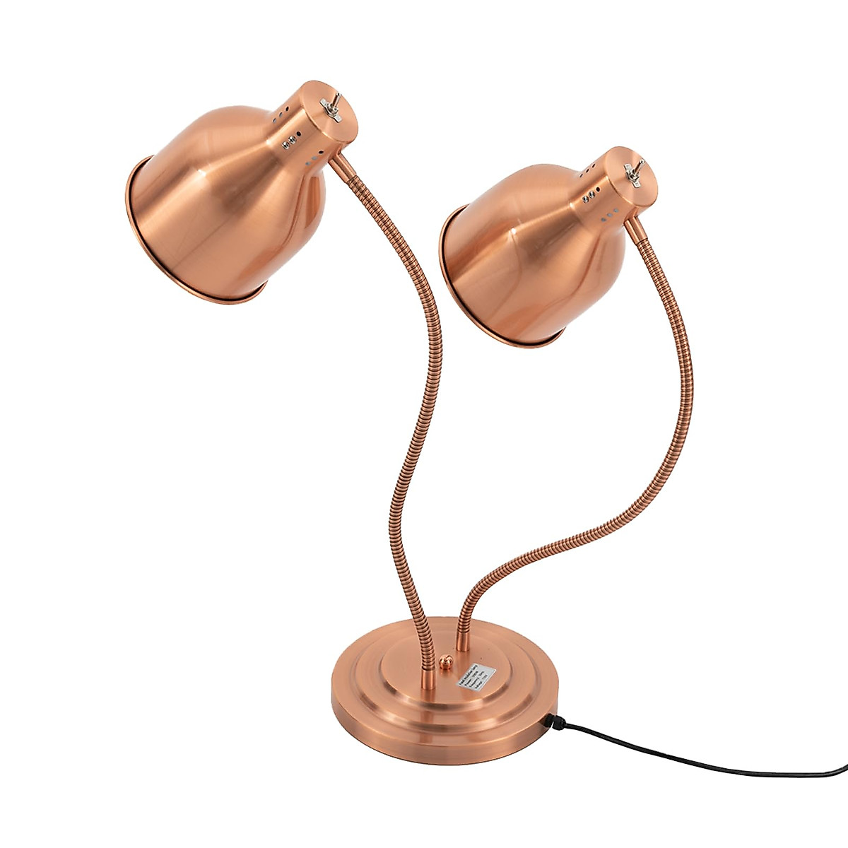 Commercial Food Heat Lamp, 2-Head Food Warming Light, 110V 500W Restaurant Kitchen Cafeteria Food Insulation Equipment, Gold