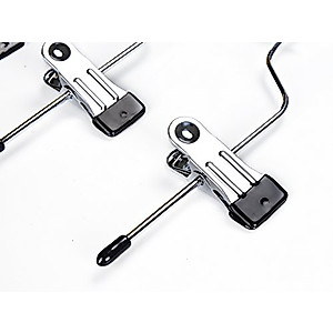 2 Quality Pant Skirt Trouser 4-Tier Pants Metal Hangers Heavy Duty Metal and Clips, Great for Slacks, Trousers, Jeans, Towels (2)