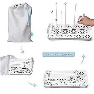 Baby Bottle Drying Rack with Tray, Termichy High Capacity Bottle Dryer Holder for Bottles, Teats, Cups, Pump Parts and Accessories, Gray