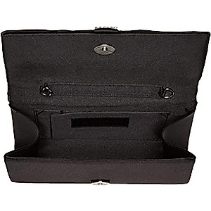 Jessica McClintock Women's Alexis Pleated Flap with Rhinestones, Black