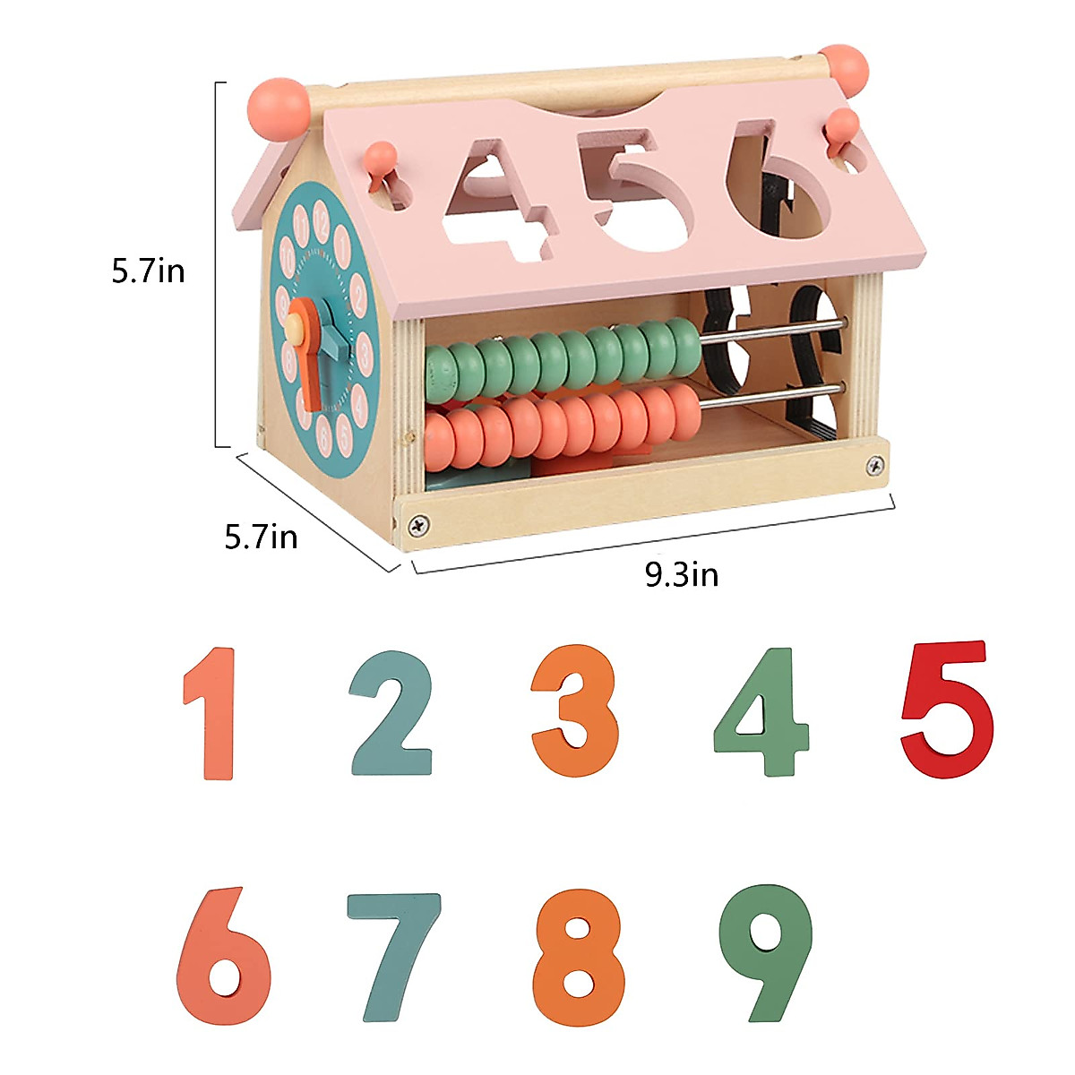 Wooden Toys for 1 Year Old Boys and Girls, Montessori Toys Sorting & Counting Blocks Game Activities Cubes Math Developmental Gifts for Fine Motor Skill