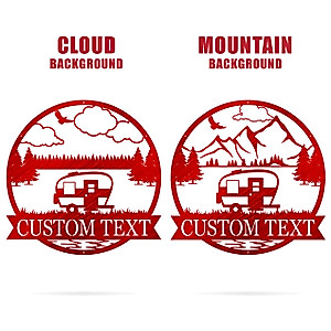 Personalized Retro Camper Outdoor Metal Sign | Camper Decor | Camping Gift | Happy Campers Sign | Custom Camping Name Wall Art | Airstream