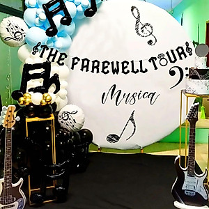 Music Bachelorette Party Decorations, The Farewell Tour Banner Gold Glitter for Rock and Roll Bridal Shower Engagement Wedding Supplies