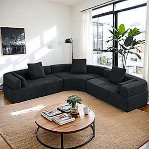 Guo Baitur Oversized Couch – Curved Sofa Bed for Living Room, Boucle Fabric, Unique Design