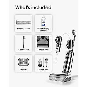 Tineco Smart Wet Dry Vacuum Cleaners, Floor Cleaner Mop 2-in-1 Cordless Vacuum for Multi-Surface, Lightweight and Handheld, Floor ONE S5 Combo