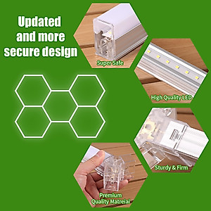 Tesiplz Hexagon Garage Light,25 Pack Upgraded 5 Grids LED Shop Light,240W 26400LM 6500K Super Bright Car Detailing Light,Plug-in Honeycomb Ceiling Light for Garage Workshop Basement Gym Warehouse