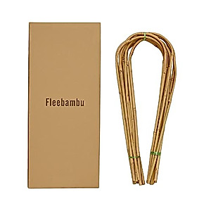 10-Packed In Carton, 18" Natural Bamboo U Trellis Support For Climbing Plants, U Hoop Trellis Perfect For Potted Plant Growing