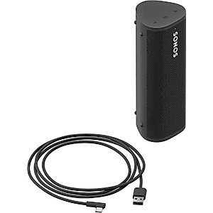 Sonos Roam SL, WiFi & Bluetooth Speaker - Compact Speaker, Compatible with AirPlay2, for Indoor and Outdoor use, up to 10 Hours of Battery Life. (Black)