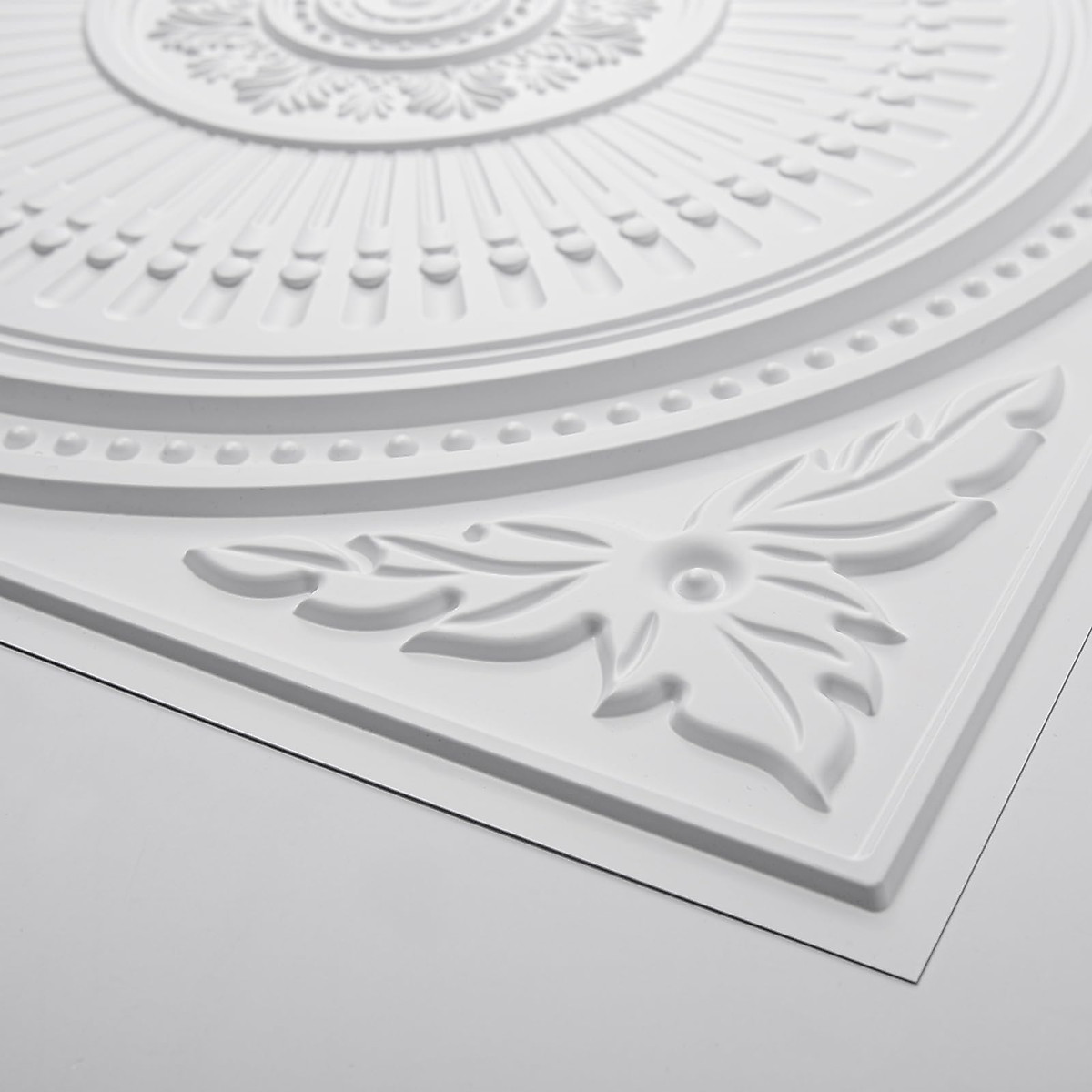 Art3d 12-Pack Drop Ceiling Tiles 2x2 FT, Decorative Easy Install PVC Ceiling Panels for Interior Kitchen Bathroom Basement, 24x24 Inch, White