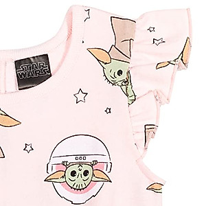 STAR WARS The Mandalorian The Child Little Girls Romper Pink 7-8