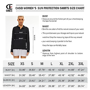 Women's Golf Shirt Long Sleeve Polo Shirt UPF50+ Sun Protection Moisture Wicking Quick Dry Golf Polo Shirt（Black,S