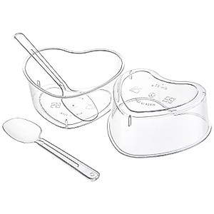 Foraineam 100 Pack 3.5 oz Clear Plastic Dessert Cups with Spoons, Valentine's Day Mini Appetizer Serving Plates Disposable Bowls for Desserts, Appetizers, Puddings, Mousse, Fruit Parfait and More