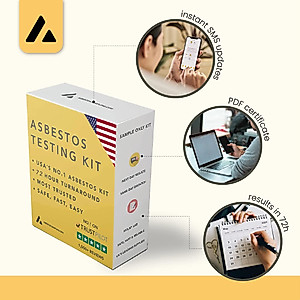 Asbestos Test Kit - Sample Only Testing - 72hr (3 Business Days) NVLAP lab Result with lab Testing fee Included. (3 Samples)