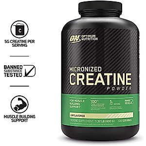 Optimum Nutrition Micronized Creatine Monohydrate Powder, Unflavored, Keto Friendly, 120 Servings (Packaging May Vary)