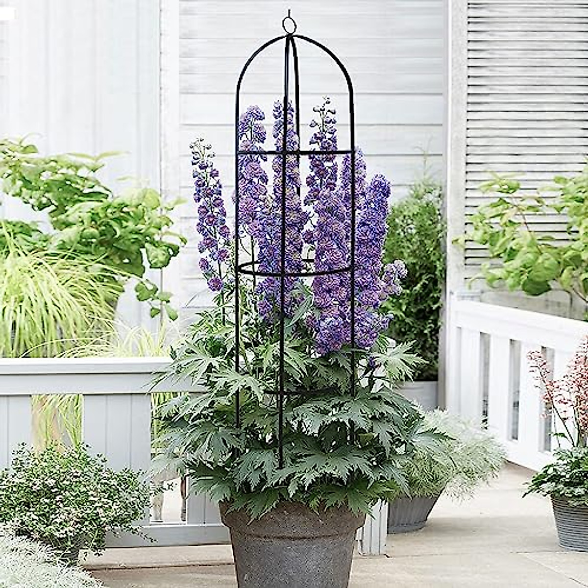 Black Trellis Coated Metal Garden Rose Decor Trellis,Flower Climbing Frame, for Climbing Plants, Roses and Flowers(18.5 * 2.9M)