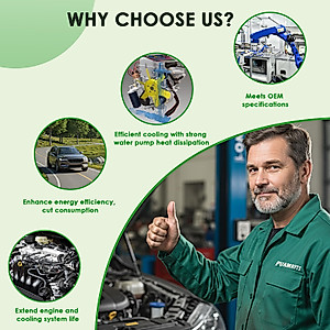 PUAMRPTS Electric Engine Water Pump compatible with Volvo S60/V60/XC60 2014-2024, XC90 2016-2024, S80 S90 V90 XC40 XC70, 2.0l 4 cylinder Turbo, Replaces #OE 31368715