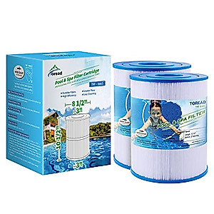 TOREAD NSF-50 Certified Watkins 31114 Replacement Tiger River Spa Filter, Compatible Unicel C-8465, PWK65, Filbur FC-3960, 71827, 71828 Hot Tub Filter, 65 sq. ft Hot Spring Spa Filter (2)