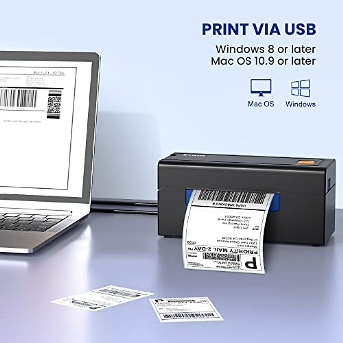 Eyoyo Bluetooth Thermal Label Printer Wireless Shipping Label Printer,4x6 Label Printer,Suit for Small Business & Package, USPS, Etsy, Amazon, Compatible with iPhone, Windows, Android