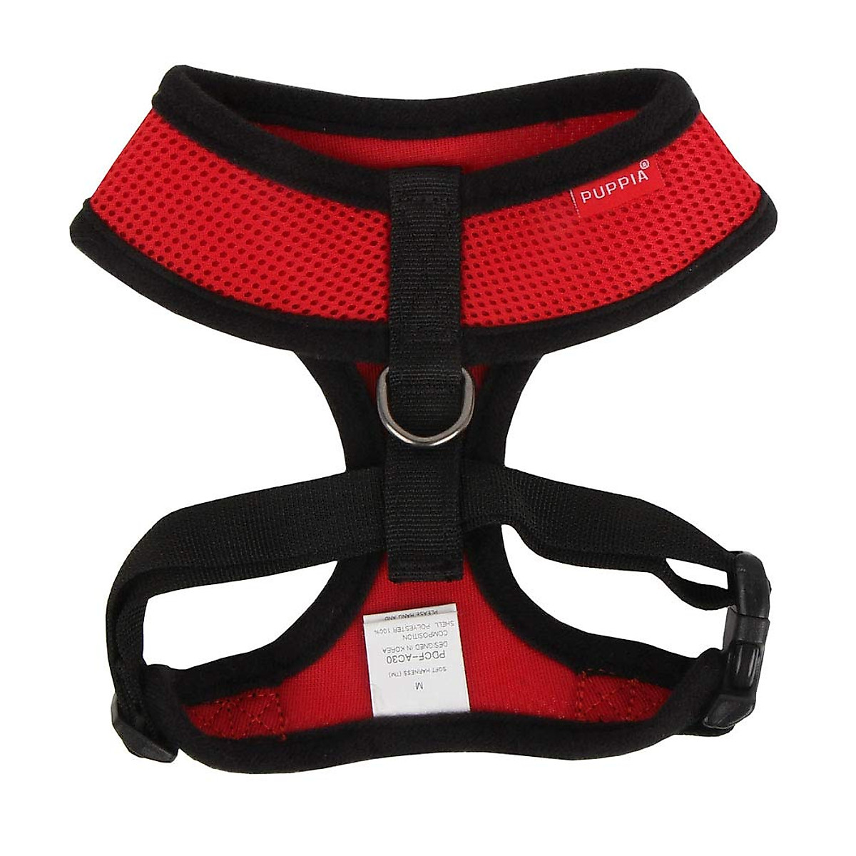 Authentic Puppia Soft Dog Harness, Red - Medium