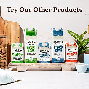 Califia Farms - Unsweetened Better Half, Half and Half Substitute, 32 Oz (Pack of 6), Almond Milk, Coconut Cream, Coffee Creamer, Keto, Shelf Stable, Dairy Free, Plant Based, Vegan