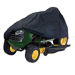 LVOERTUIG Lawn Mower Cover Riding Lawn Mower Cover Lawn Tractor Cover Waterproof Heavy Duty Waterproof UV Protect Cover 210D Oxford Cloth Garden Outdoor Cover(Black,M)